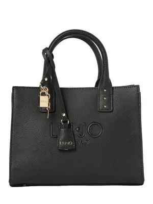 Liu Jo Saffiano Faux Leather Mini Handbag With Padlock Charm - Black