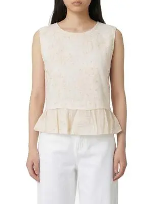 Liu Jo Embellished Peplum Top - Natural