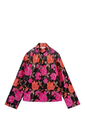 Comme Des Garçons Floral Print Jacket - Black