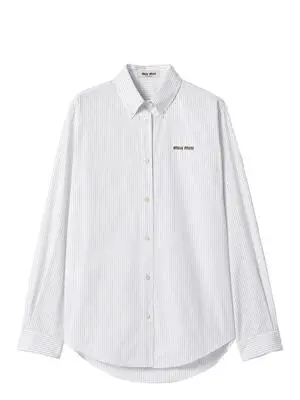 Miu Miu Cotton Striped Shirt - White