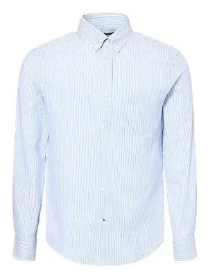 Dunhill Stripe Long-sleeve Cotton Shirt - Blue