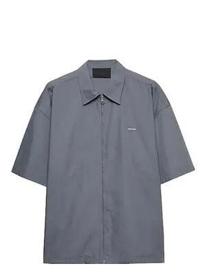 Prada Short-sleeved Technical Cotton Shirt - Grey