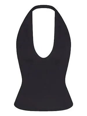 SKIMS Smooth Layers Halterneck Modal-jersey Top - Obsidian