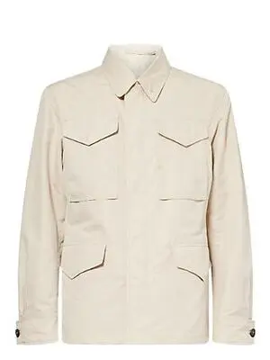 Eleventy Cotton-silk Safari Jacket - Sand