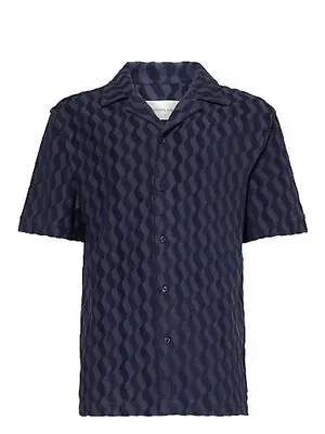 Frescobol Carioca Roberto Embossed Terry Shirt L Midnight-blue