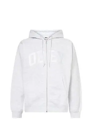 Obey Collegiate Zip Cotton-jersey Hoody - Grey