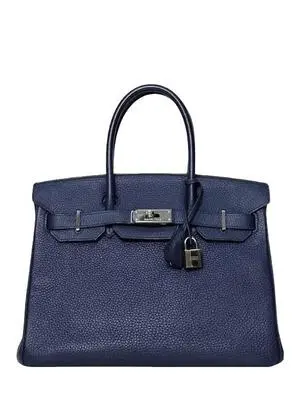 Hermès Birkin 30 Leather Handbag Navy