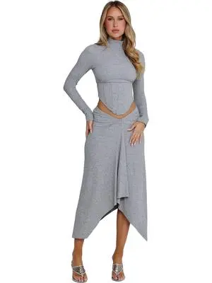 OUTCAST Amelis Maxi Skirt - Gray