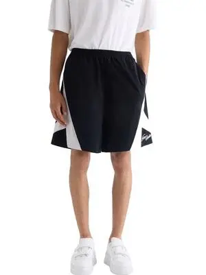 Acne Studios Wide-leg Technical Cotton Blend Shorts - Black