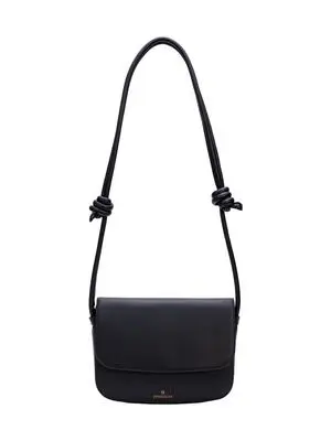 LA PORTEGNA Lucia Shoulder Bag With Knots - Black