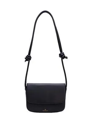LA PORTEGNA Lucia Shoulder Bag With Knots - Black