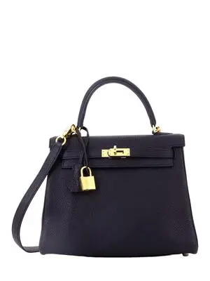 HERMÈS Kelly Handbag 25 Black Togo With Gold Hardware
