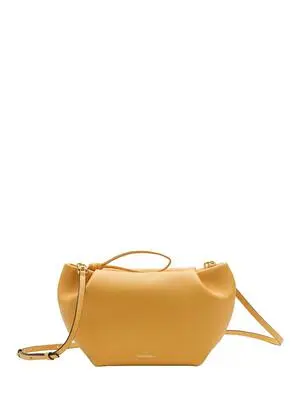 LA PORTEGNA Leather Clutch With Shoulder Strap - Yellow