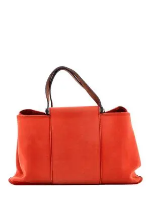 Hermès Cabag Elan Toile And Leather 39 - Red