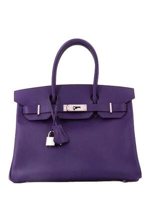 Hermès Birkin Handbag Purple Epsom With Palladium Hardware 30 - Red