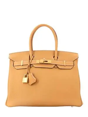 HERMES Birkin 30 Handbag Togo Leather With Gold Hardware