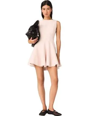 Maje Short Flared Tweed Dress Pink
