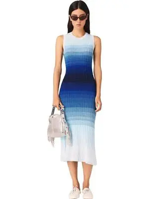 Maje Ombré Knit Maxi Dress - Blue