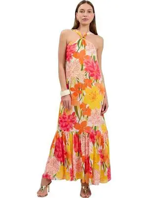 Trina Turk Sleeveless Maxi Dress With Twist Front Hardware - Como