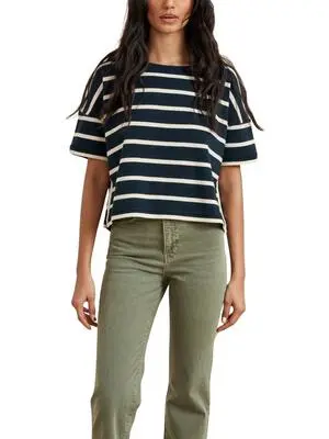 LA LIGNE La Ligne Short Sleeve Breton Tee