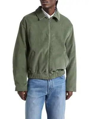 THE ELDER STATESMAN Cotton Waffle Cord Bomber Jacket - Cypress