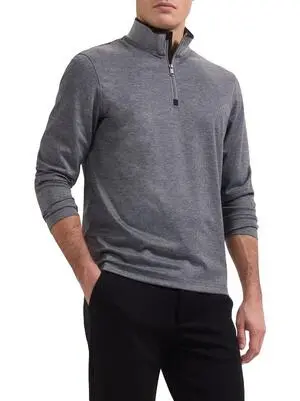 Bugatchi Quarter-zip Pullover - Graphite