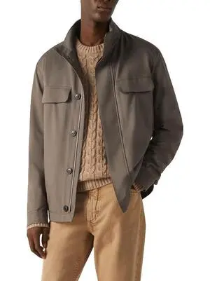 Zegna ZEGNA Microfiber Field Jacket Dark Taupe