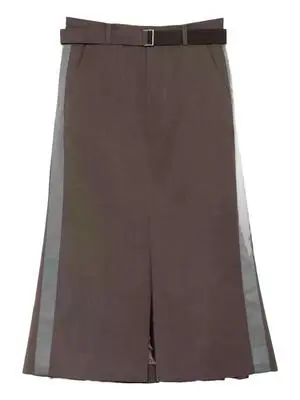 Sacai Panel Midi Skirt - Brown