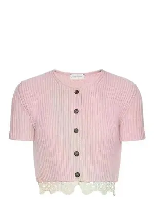 MAGDA BUTRYM Lace-Trim Button Cardigan