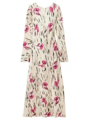 GANNI Open-back Floral-print Maxi Dress - Multi