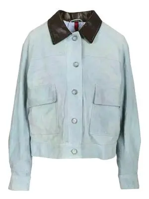 BLUSOTTO Matilde Contrast-collar Jacket - Blue