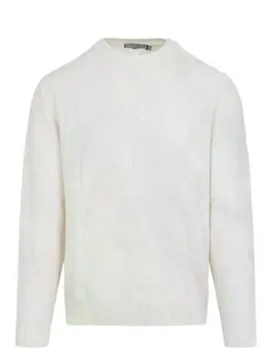 Canali Geometric Knitted Jumper - Neutrals