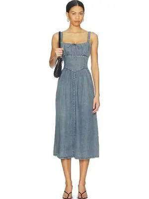 Heartloom Delcia Denim Midi Dress - Waterfall
