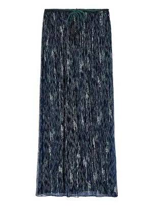 Giorgio Armani Embroidered Tulle Long Skirt - Red
