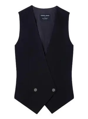 Giorgio Armani For Alanui Virgin Wool Waistcoat - Navy