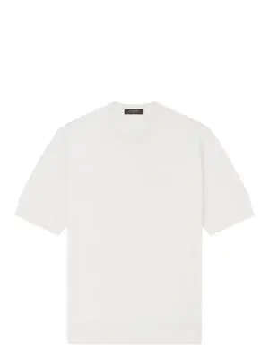 SLOWEAR Cotton And Silk-blend T-shirt - Neutrals