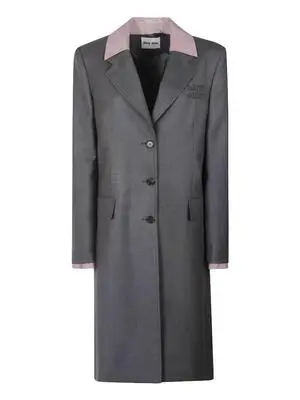 Miu Miu Embroidered Coat - Grey