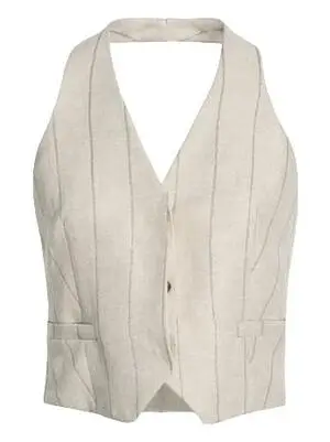KAOS Striped Metallic Top - Beige