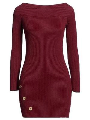 HAVEONE Off-the-shoulder Ribbed-knit Mini Dress - Red