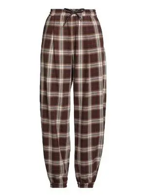 Pinko Tartan Tapered Trousers - Brown
