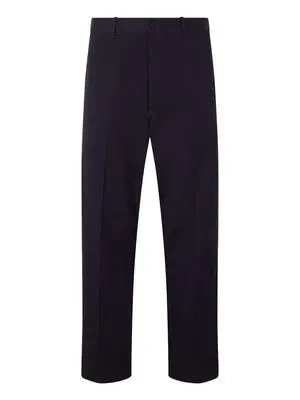 KAPTAIN SUNSHINE Buckleback Straight-Leg Cotton-Gabardine Suit Trousers Navy