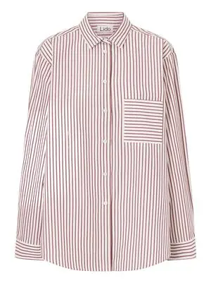 LIDO Striped Cotton-poplin Shirt - Red