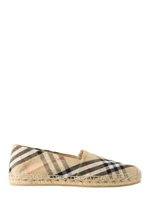 Burberry Check Flat Espadrilles - Neutrals