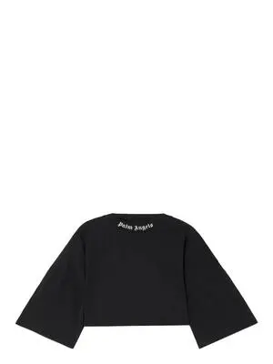 Palm Angels Cropped Logo T-shirt - Black