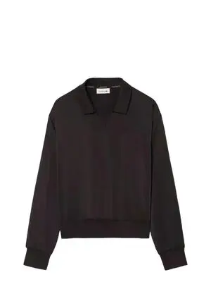 Lacoste Relaxed-fit Satin Polo Top - Brown