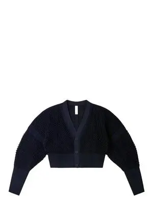CFCL Lattice Button Textured Cardigan - Blue