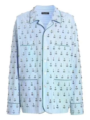 Dolce & Gabbana Vanity Shirt With Embroidery And Piping - Blue