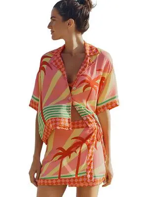 MAAJI Jungle Sway Octavia Buttondown Top - Red Pattern