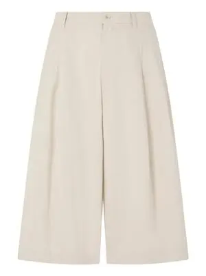 AMOMENTO Cotton-blend Bermuda Shorts - Neutrals