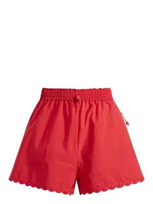 Cecilie Bahnsen Blossom Embroidered Taffeta Shorts - Red
